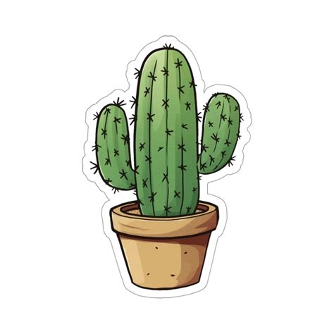 Cactus Vinyl Sticker Water Bottle Decal Laptop Sticker Desert Plant