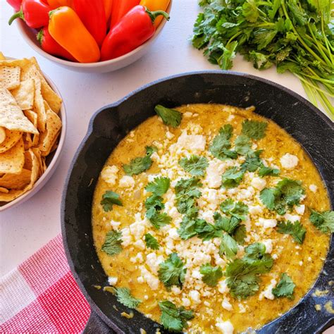 Easy Green Chile Queso Recipe Run Eat Repeat