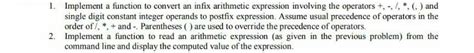 Solved 1 Implement A Function To Convert An Infix