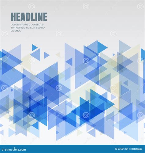 Abstract Vector Blue Triangle Pattern Design Concept For Busine Stock Vector Illustration Of
