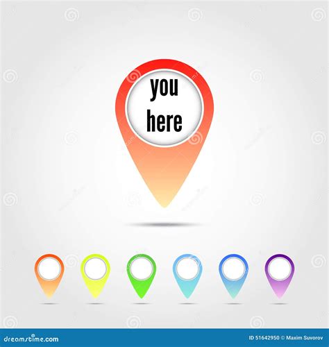Map Markers Pointers Icons With Blank Place For Text Colorful Set Of