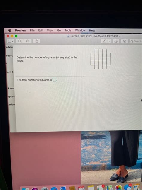 Solved Determine The Number Of Squares Of Any Size In The Chegg