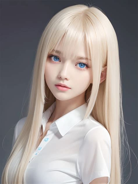 A Close Up Of A Woman With Long Blonde Hair And Blue Eyes Seaart Ai