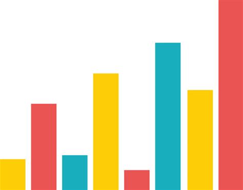 彩色卡通条形统计图扁平插画素材 包站长