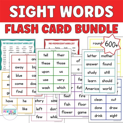 Sight Word Flash Cards Kindergarten To 3rd Grade Sight Words High