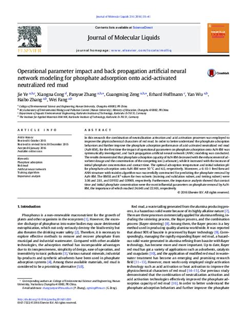 Pdf Operational Parameter Impact And Back Propagation Artificial