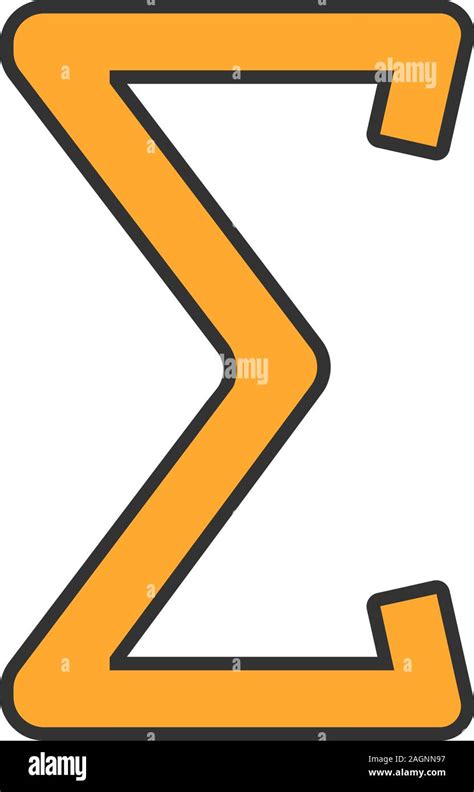 Summation Color Icon Sum Or Total Math Symbol Isolated Vector