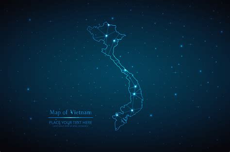 베트남 기하학적 메쉬 다각형 네트워크 라인의 추상지도 베트남에 대한 스톡 벡터 아트 및 기타 이미지 베트남 지도 0명 Istock
