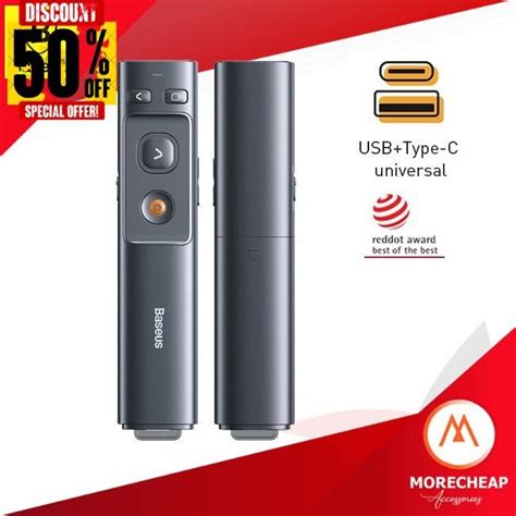 ถูกแท้baseus รีโมทพรีเซนไร้สาย Type C Usb Wireless Remote Control