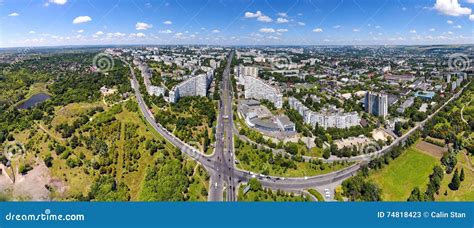 Panoramic View Of Chisinau At The City Gates Capital City Stock Image