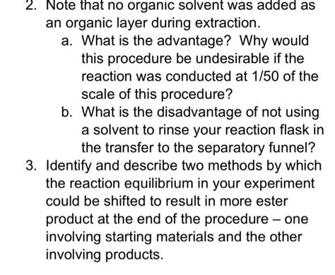 Solved An Organic Layer During Extraction A What Is The