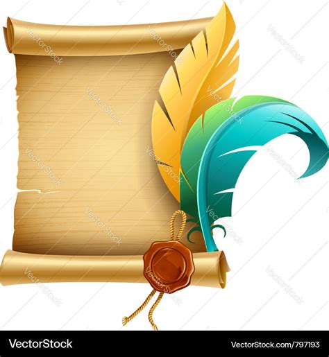 Old Script Script With Stamp Royalty Free Vector Image