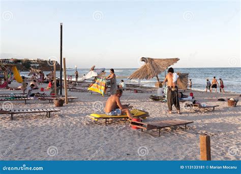 Tourists On The Beach In Vama Veche Resort Editorial Photo Image Of