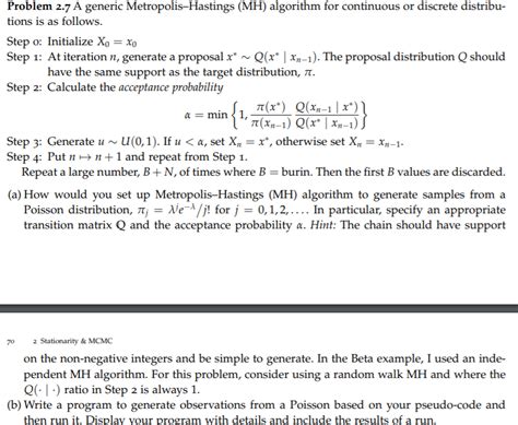 Solved Problem 27 A Generic Metropolis Hastings Mh