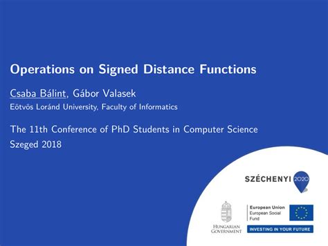 Pdf Operations On Signed Distance Functions