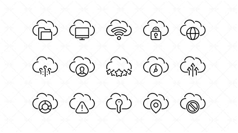 15 Cloud Computing Service Icons Graphics Motion Array