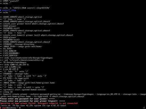 Homectl Create User Fails Transport Endpoint Is Not Conected Issue