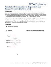 Sequential Logic Design Counters SequentialLogicDesignCounters Docx Activity