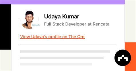 Udaya Kumar Full Stack Developer At Rencata The Org