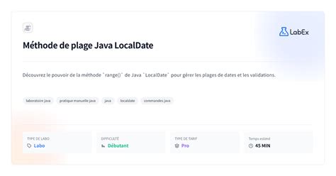 Méthode De Plage Java Localdate Labex