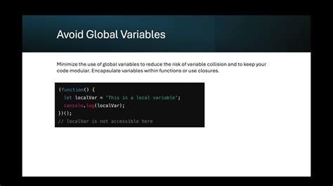 Javascript Tip Avoid Global Variables Youtube