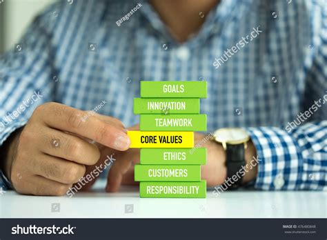 Businessman Building Core Values Concept Wooden Stock Photo 476480848 Shutterstock