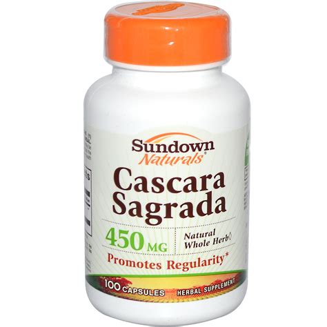 Sundown Naturals, Cascara Sagrada, 450 mg, 100 Capsules - iHerb