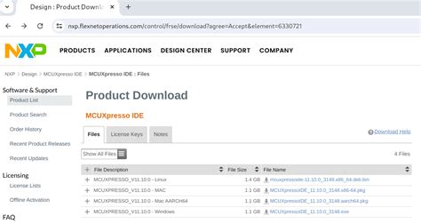 is mcuxpresso ide download link broken nxp community