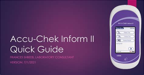 ACCU CHEK INFORM II Quick Guide