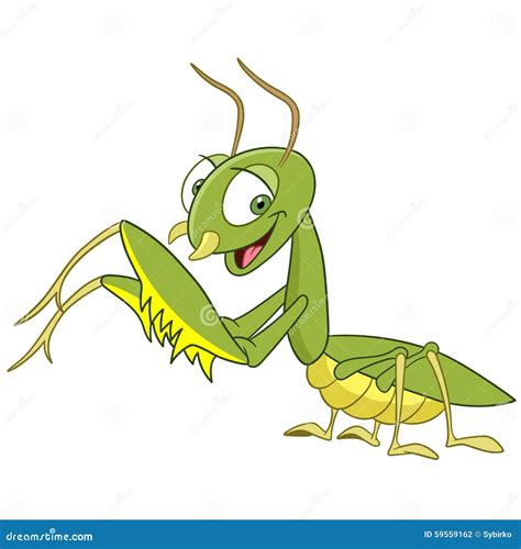 Cute Mantis Stock Vector Illustration Of Female Cheerful 59559162