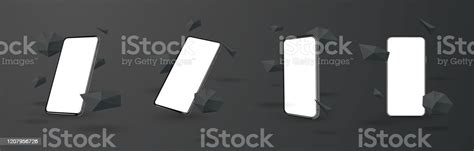 스마트 폰 빈 화면 전화 모형 인포그래픽 또는 프레젠테이션용 템플릿 0명에 대한 스톡 벡터 아트 및 기타 이미지 0명 3차원 형태 개념 Istock