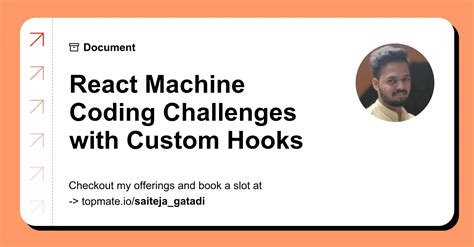 React Machine Coding Challenges With Custom Hooks With Saiteja Gatadi