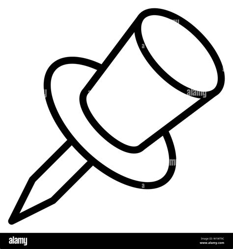 Pin Icon Vector Illustration User Interface Outline Stock Photo Alamy