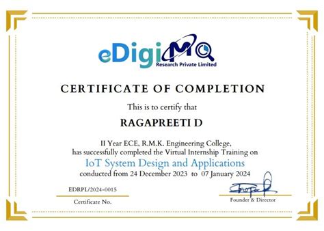 Finished Aiot Internship With Hands On Experience Ragapreeti D Posted On The Topic Linkedin