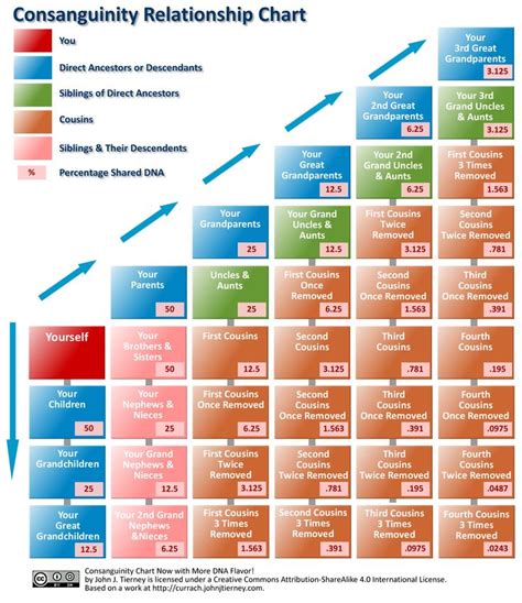Consanguinity Chart With Dna Percentages
