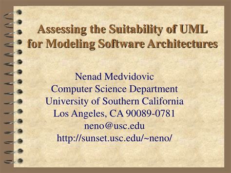 PPT Assessing The Suitability Of UML For Modeling Software Architectures PowerPoint