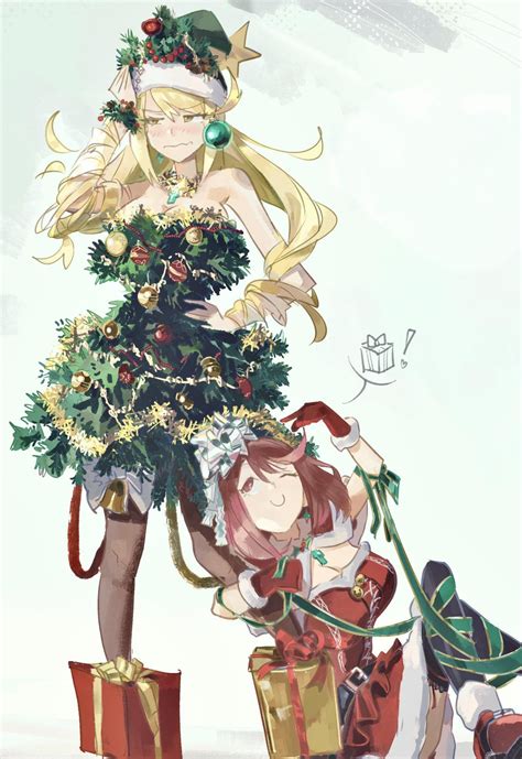 Mythra And Pyra Getting Ready For Christmas By Onepointzero Rxenobladechronicles