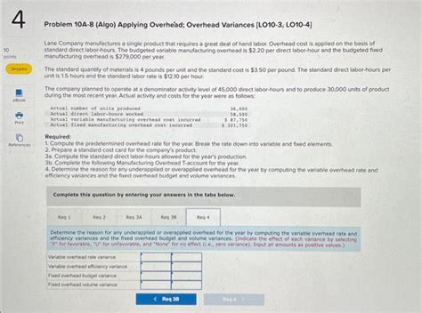 Solved Problem 10a 8 Algo Applying Overhead Overhead
