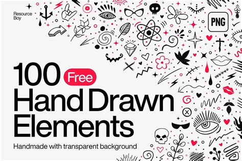 100 Free Hand Drawn Elements Png Free Ui Resources