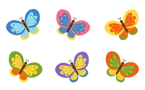 Premium Vector Vector Illustration Of Colorful Butteries