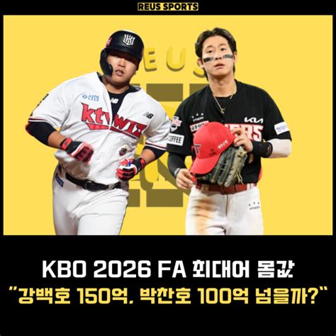 Kbo 2026 Fa 강백호 박찬호 역대 최고액 171억 돌파할까 네이버 블로그