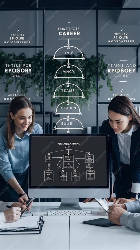 회사에서 팀과 직원의 계층 구조를 가진 조직 차원 프리미엄 Ai 생성 이미지