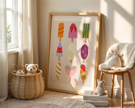 Colourful Ice Lolly Art Print By Emmy James Studio