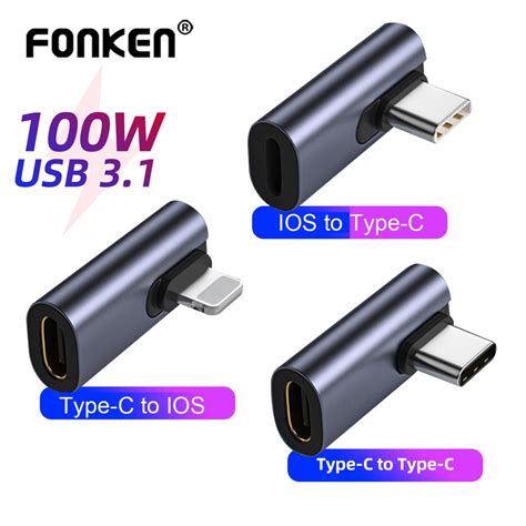 Fonken อะแดปเตอร์แปลง Type C 8 Pin เป็น Type C สําหรับ Xiaomi โทรศัพท์มือถือ แท็บเล็ต Usb C เป็น