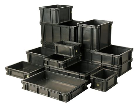 Wez Conductive Containers Flat Base Esd Storage Boxes