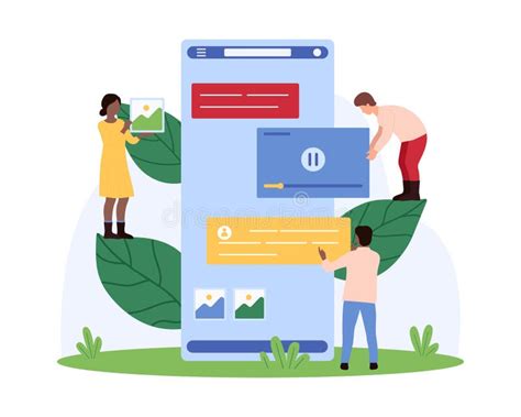 Chat Messenger Mobile App Design Development Tiny People Develop User Interface Stock