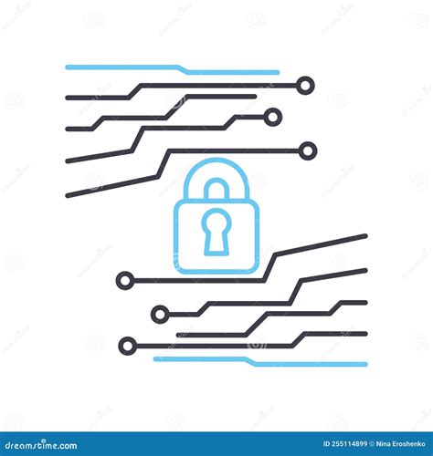 Security Padlock Line Icon Outline Symbol Vector Illustration