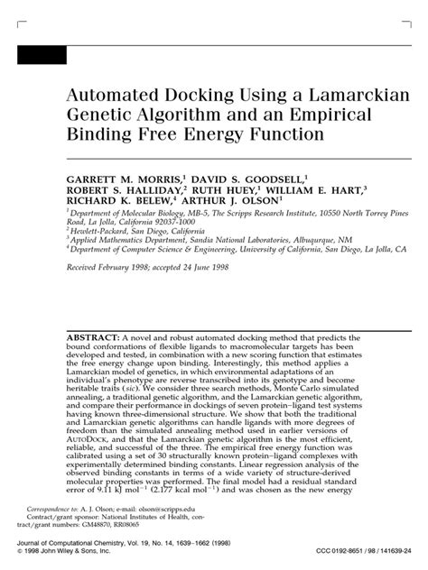 Automated Docking Using A Lga Pdf
