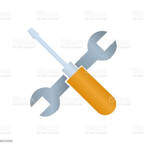 흰색 배경에 스크루 드라이버가있는 렌치 아이콘 벡터 일러스트 레이 션 개성 개념에 대한 스톡 벡터 아트 및 기타 이미지 개성 개념 건축하기 검은색 Istock