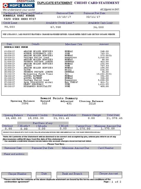 Credit Card Statement Template Content Calendar Template